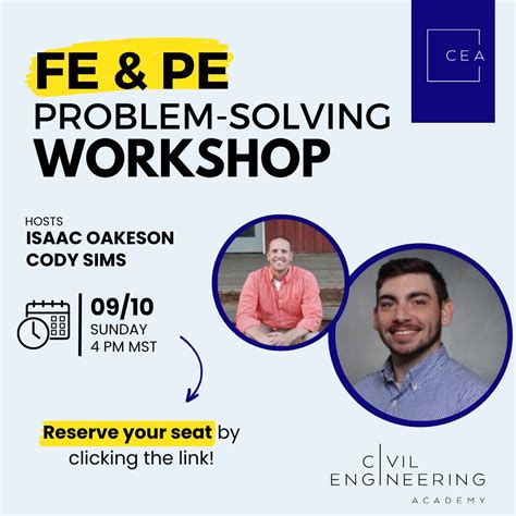 Our Next Live Problem Solving Workshop Is This Sunday At 4 Pm Mst If Civil Engineering Academy
