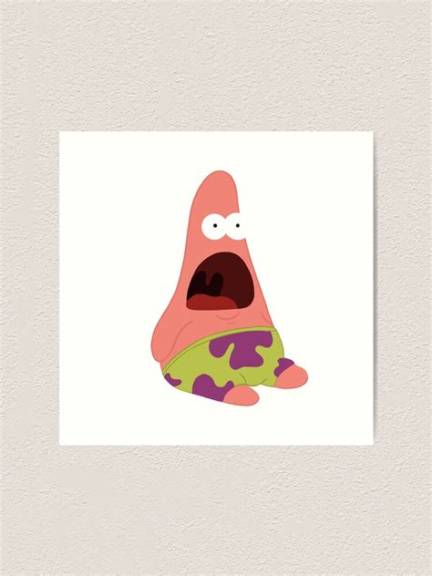 Patrick Shocked Face Patrick Star Shocked Meme Vinyl Sticker