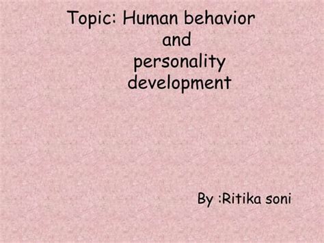 Dynamic Of Human Behaviour Gnmpptx Pptx