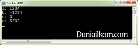 Pengertian Dan Cara Penggunaan Tipe Data Integer Pascal Duniailkom