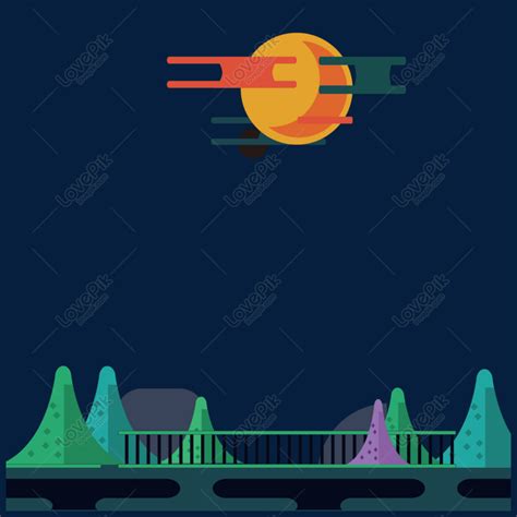 Gambar Pemandangan Langit Malam Kartun Kumpulan Gambar Panorama Alam