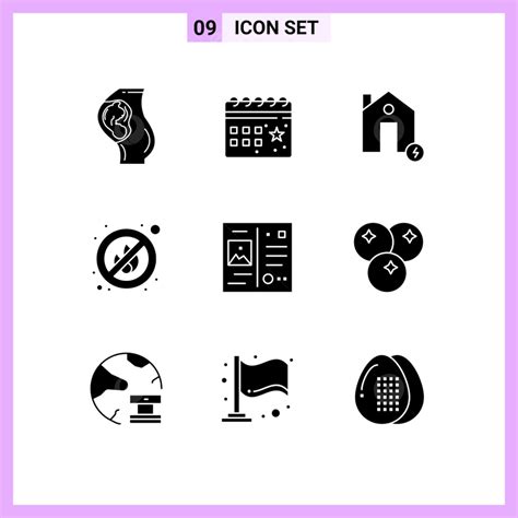 User Interface Design Vector Design Images User Interface Pack Of 9 Basic Solid Glyphs Of Place