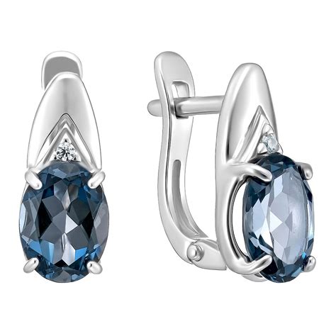 Серебряные серьги с топазами Лондон купить в ювелирном магазине