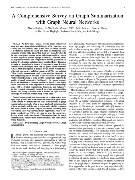 a comprehensive survey on graph summarization with graph neural