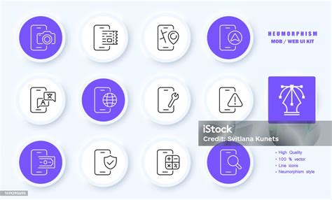 전화 앱 설정 아이콘입니다 카메라 티켓 네비게이터 번역기 인터넷 렌치 설정 뱅킹 바이러스 백신 계산기 돋보기 기술 개념 신형 스타일 비즈니스용 벡터 줄 아이콘 Brand