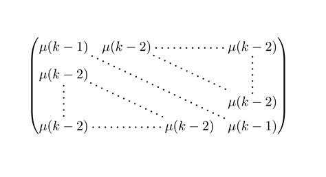 Matrices What Is The Best Way To Indicate Repeated Off Diagonal Elements In A Matrix Array