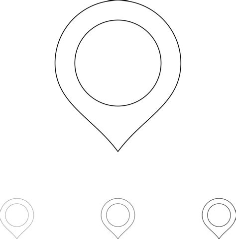 Location Map Marker Mark Bold And Thin Black Line Icon Set 19176552