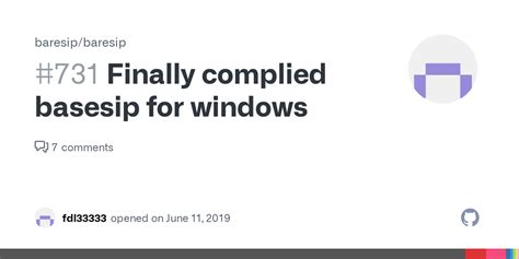 Finally Complied Basesip For Windows · Issue 731 · Baresipbaresip