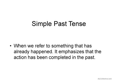Esl Simple Past Tense Explanation And… English Esl Powerpoints