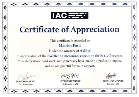 Manish Patil On Linkedin Awarded For Successful Execution And Delivery Of All Dimensional