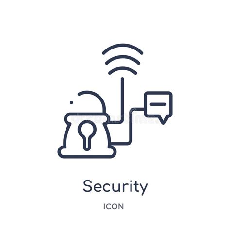 Linear Security Icon From Electrian Connections Outline Collection