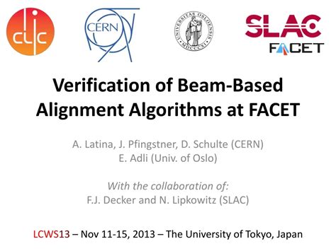 Ppt Verification Of Beam Based Alignment Algorithms At Facet