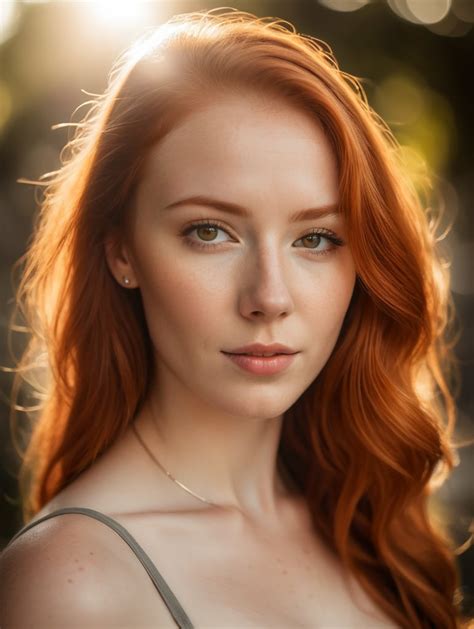Premium Free Ai Images Beautiful Redhead Year Old Woman Nipples Sun Light
