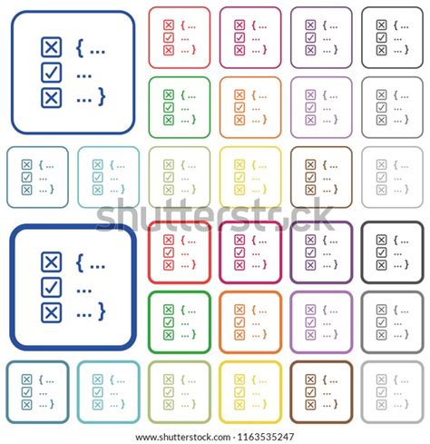 Source Code Checking Color Flat Icons Stock Vector Royalty Free