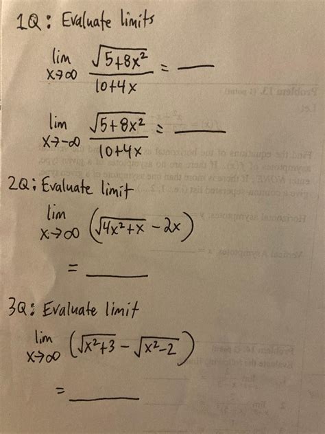 Solved Q Evaluate Limits Chegg Com