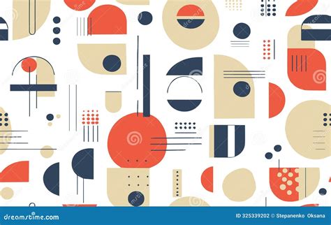 Red Geometric Design Seamless Pattern Retro 1970s Style Stock Vector Illustration Of