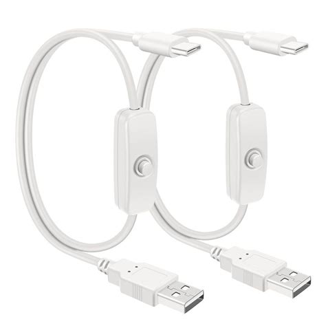 Rgbzone 2pcs 6 6ft 5v Usb Type C Switch Extension Cable Usb A To Type C Male Power Usb Charging