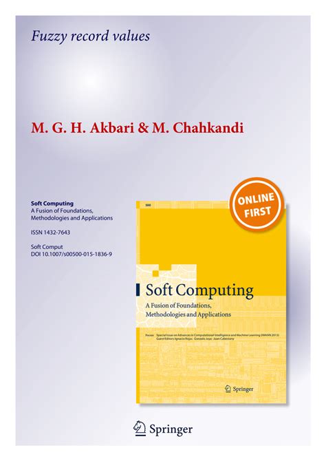 Pdf Fuzzy Record Values