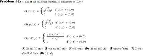 solved which of the following functions is continuous at 0