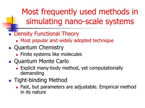 PPT First Principle Simulations In Nano Science PowerPoint Presentation ID