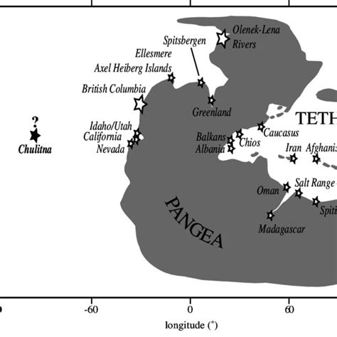 Simplified Early Triassic Paleogeographical Map With The Paleopositions