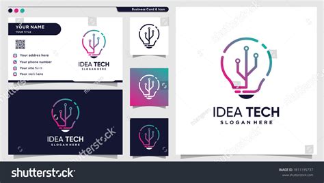 Tech Logo Creative Idea Light Bulb Stock Vector Royalty Free