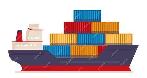 Premium Vector Container Ship Concept