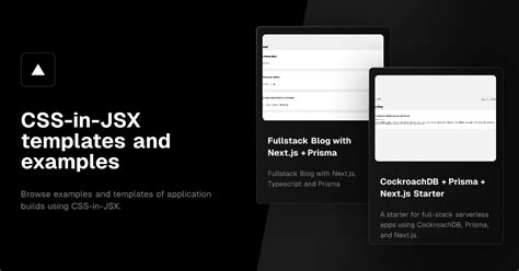 Css In Jsx Templates And Examples Vercel