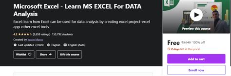 Microsoft Excel Learn Ms Excel For Data Analysis