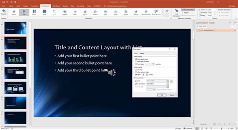 Edit Music Sound Or Other Audio Settings In PowerPoint