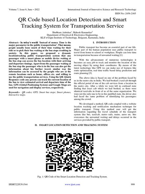 qr code based location detection and smart tracking system for