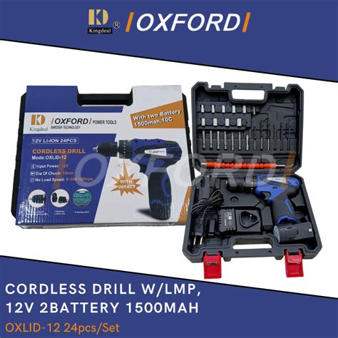 Jual Mesin Bor Listrik King Oxford Cordless Drill Impact 10mm 12v Oxlid