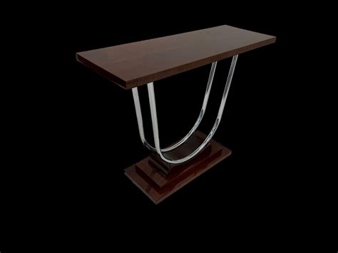Spectacular Streamline Moderne Art Deco Chrome Console Table American C