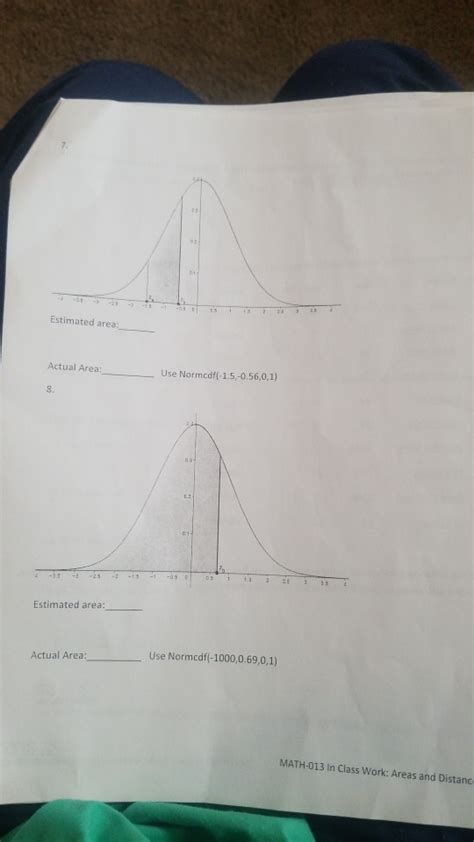 Solved Estimated Area Actual Area Use Normcdf 15