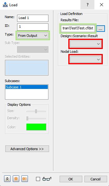 Load From Output In Inventor Nastran Does Not Allow Selection Of Result After Selecting An