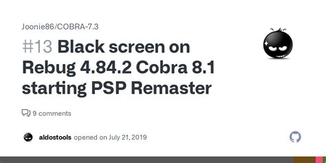 Black Screen On Rebug Cobra Starting PSP Remaster Issue Joonie COBRA