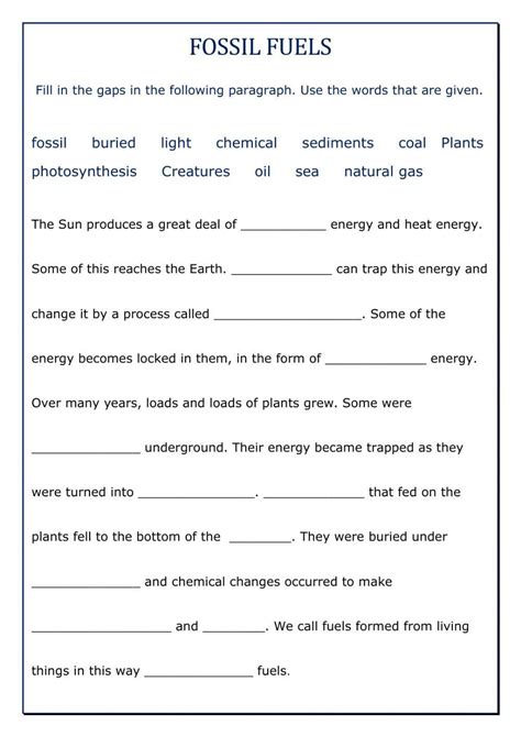 Fossil Fuels Interactive Worksheet Live Worksheets Worksheets Library