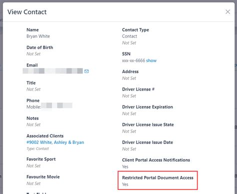 How Can I Restrict Document Access For A Specific Contact Associated
