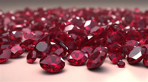 3d Render Of Ruby Colored Stone In Various Gem Shapes Background Diamond Ring Diamond