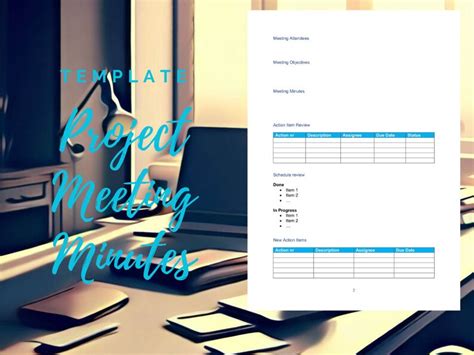 Project Meeting Minutes Word Template Etsy