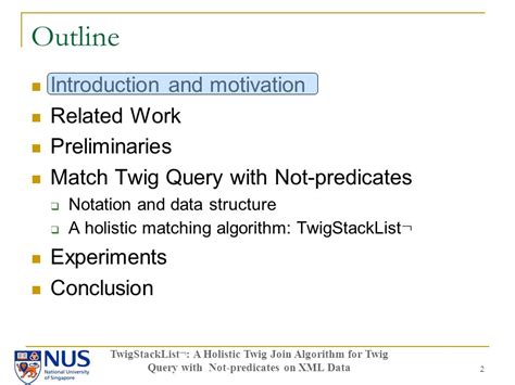 twigstacklist¬ a holistic twig join algorithm for twig query with not