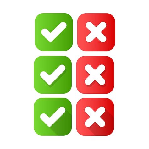 Premium Vector Set Of Green And Red Crosses And Checkmarks Yes No
