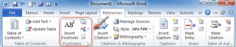 Where Is Footnote In Microsoft Office And