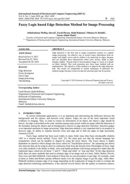 Fuzzy Logic Based Edge Detection Method For Image Processing Pdf
