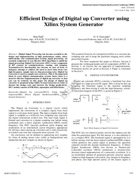 Pdf Efficient Design Of Digital Up Converter Using Xilinx System