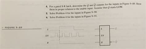 Solved For A Gated S R Latch Determine The Q And Q Bar