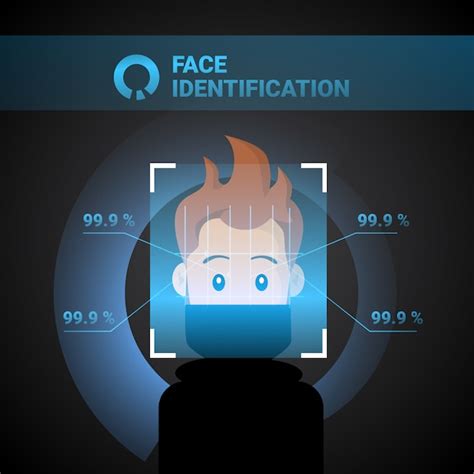 Premium Vector Face Identification System Scan Man Access Control Technology Biometrical