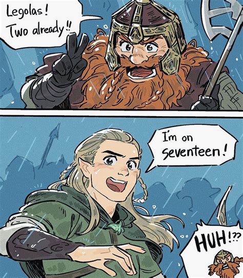 Legolas And Gimli Tolkiens Legendarium And 1 More Drawn By Hikari