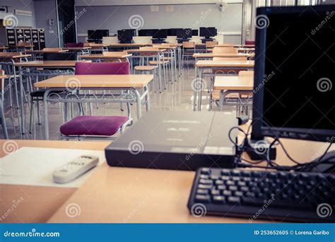 Empty School Classroom Seen From The Teacher S Table Stock Image Empty School Classroom Seen From The Teacher S Table Stock Image