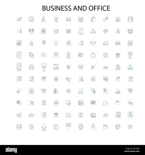 Business And Office Icons Signs Outline Symbols Concept Linear